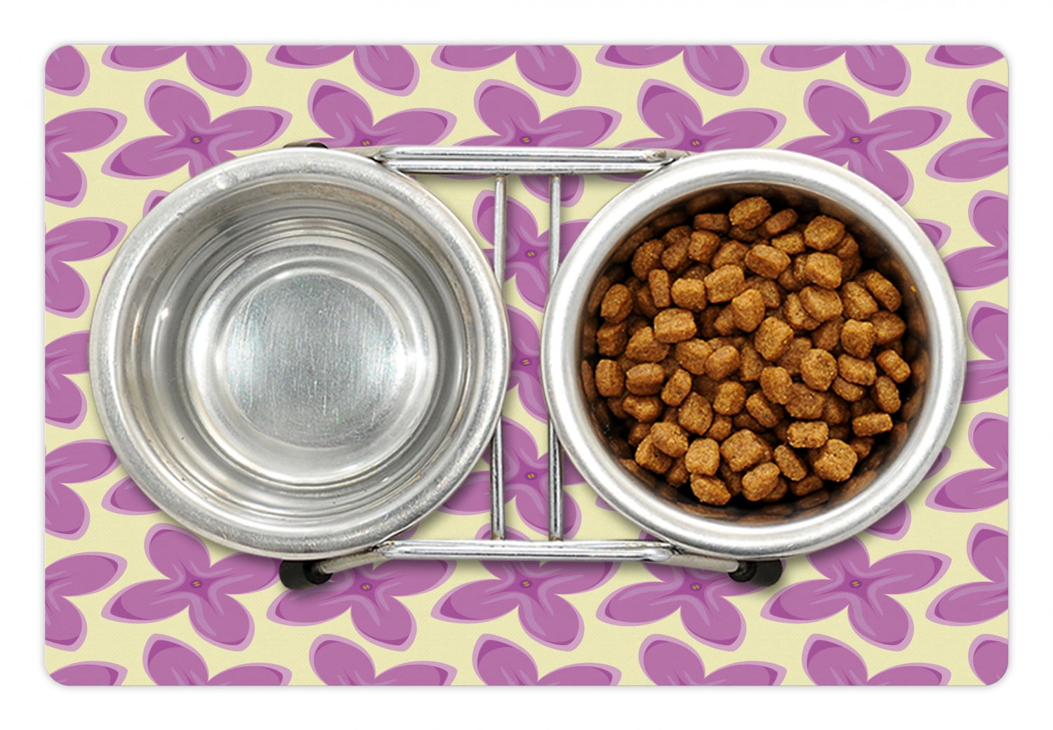 Mauve Pet Mat for Food and Water, Big Fresh Flower Floret Buds Bouquet ...