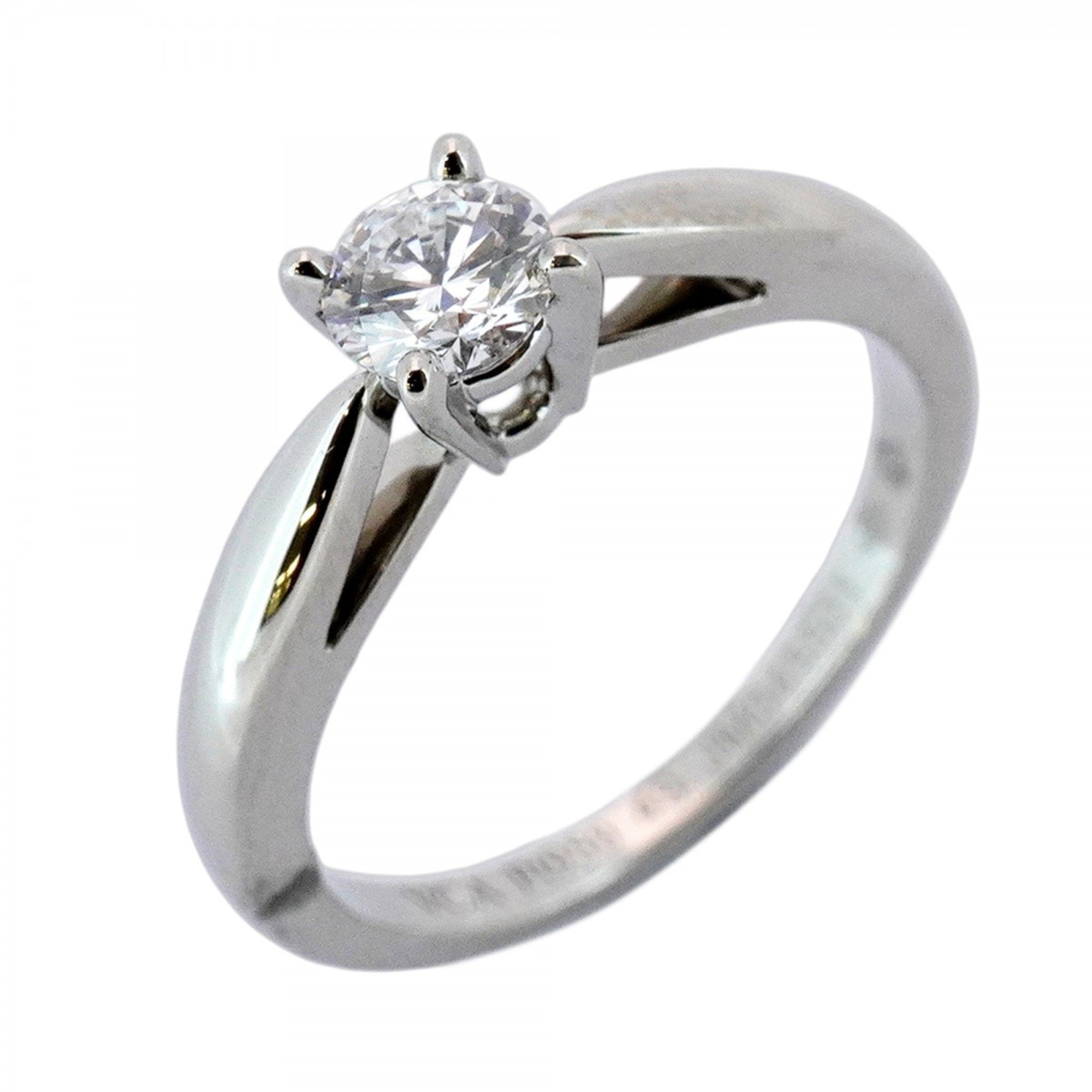 Pre-Owned Van Cleef & Arpels Ring Bonheur Solitaire 1PD Pt950 Platinum Diamond #49... (Good ...