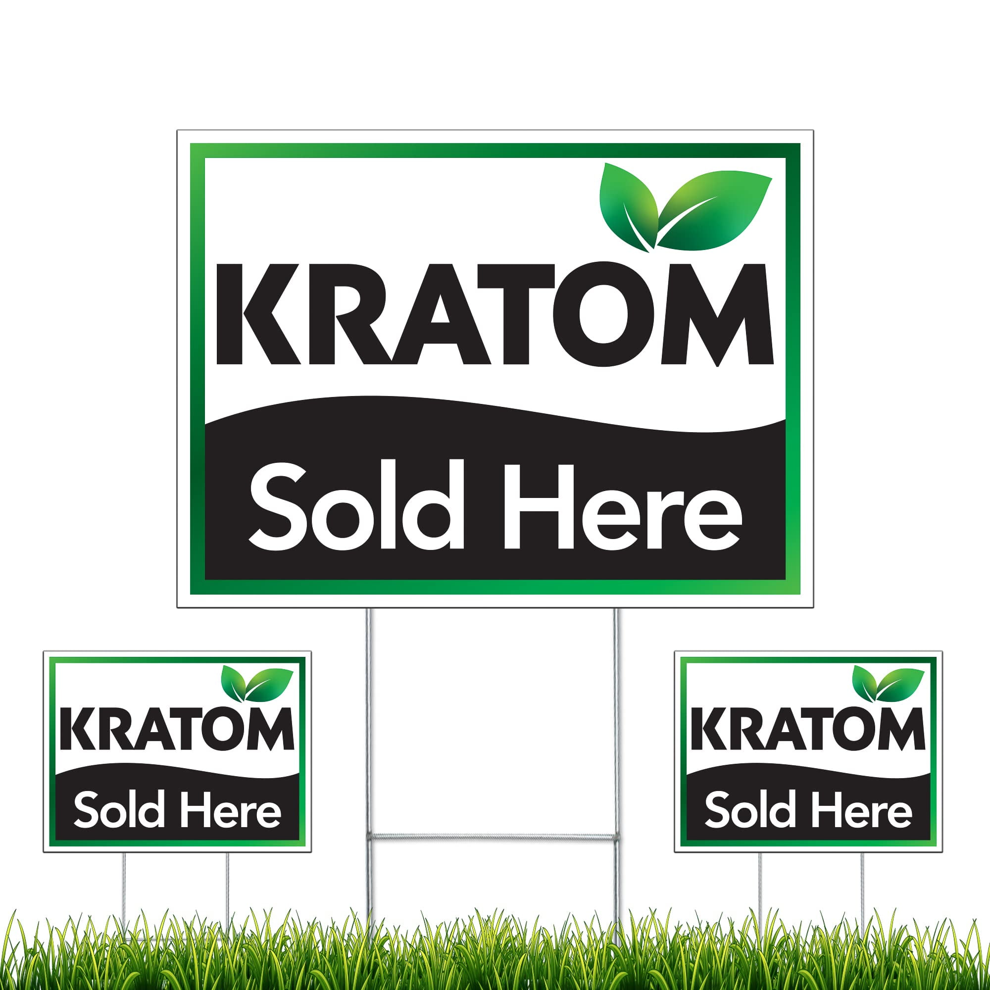 NEXT LEVEL SIGNS | Kratom Sold Here Yard Signs | 24 W x 18 H Inches ...
