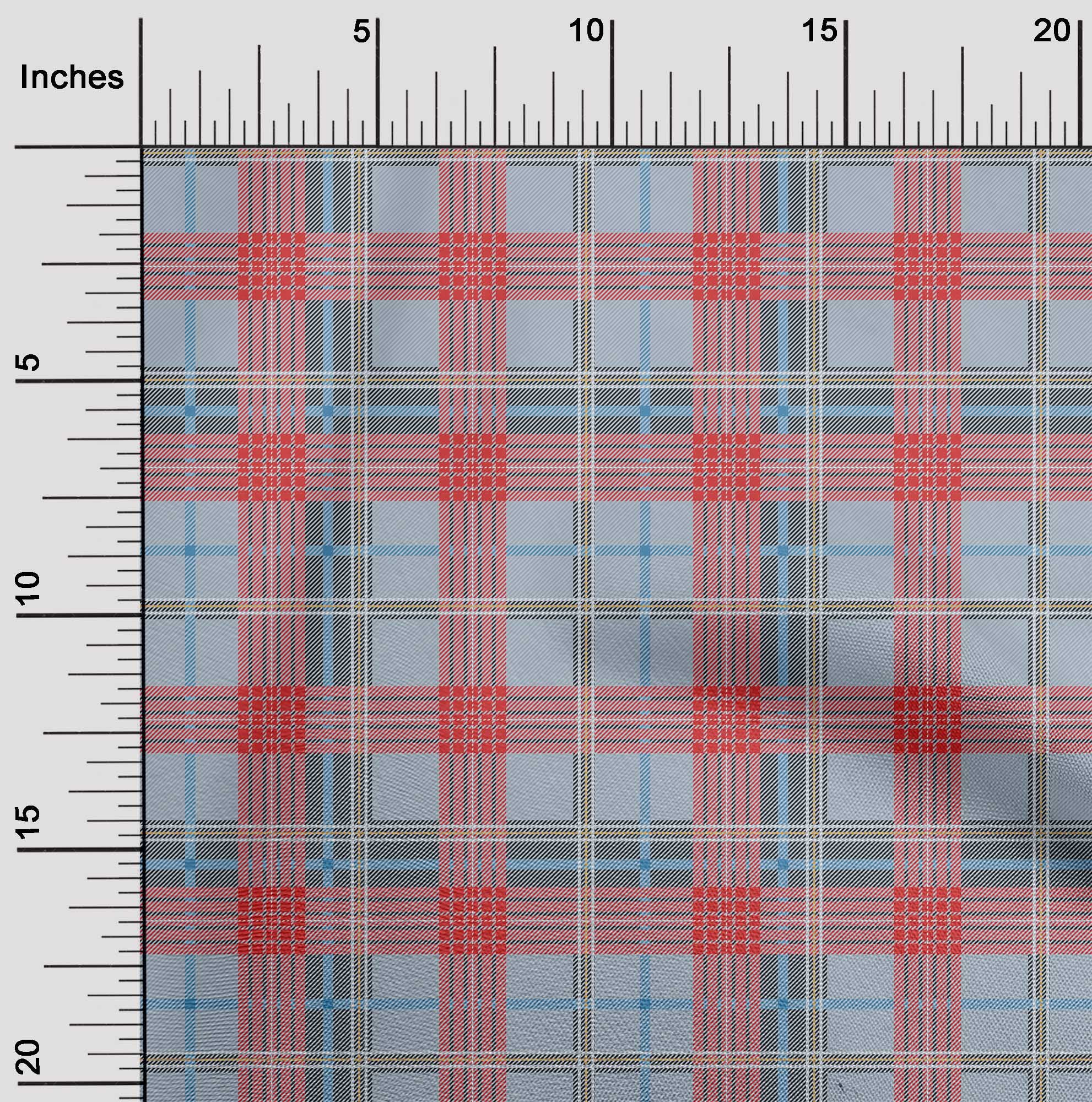 oneOone Organic Cotton Voile Fabric Tartan Check Print Fabric By Yard ...