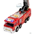 Memtes Electric Fire Truck Toy with Lights and Sirens Sounds, Extending ...
