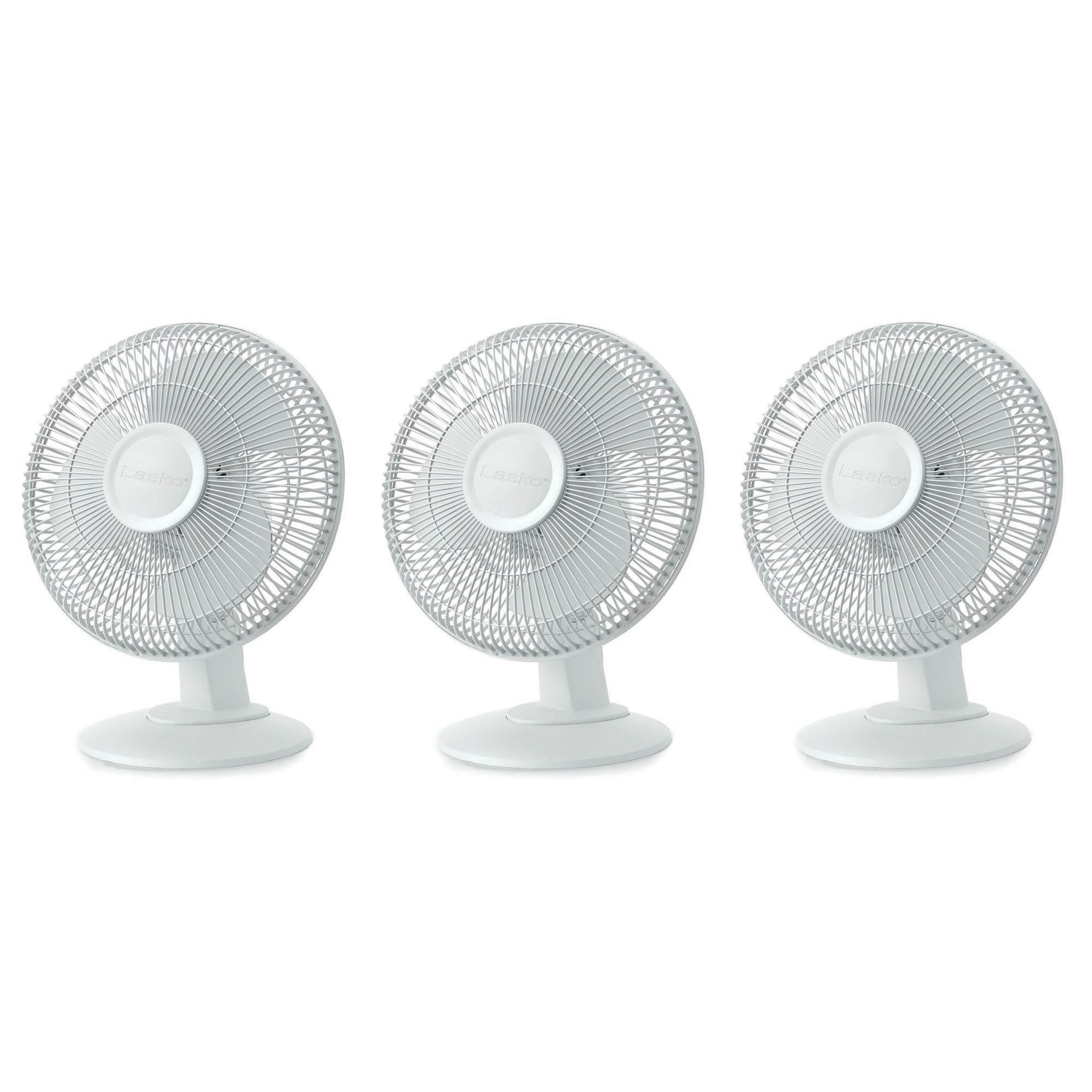 Lasko 12 Inch 3-Speed Ultra Quiet Oscillating Table Top Desk Fan, 3 ...