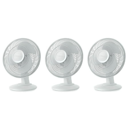 Lasko 12 Inch 3-Speed Ultra Quiet Oscillating Table Top Desk Fan, 3 ...