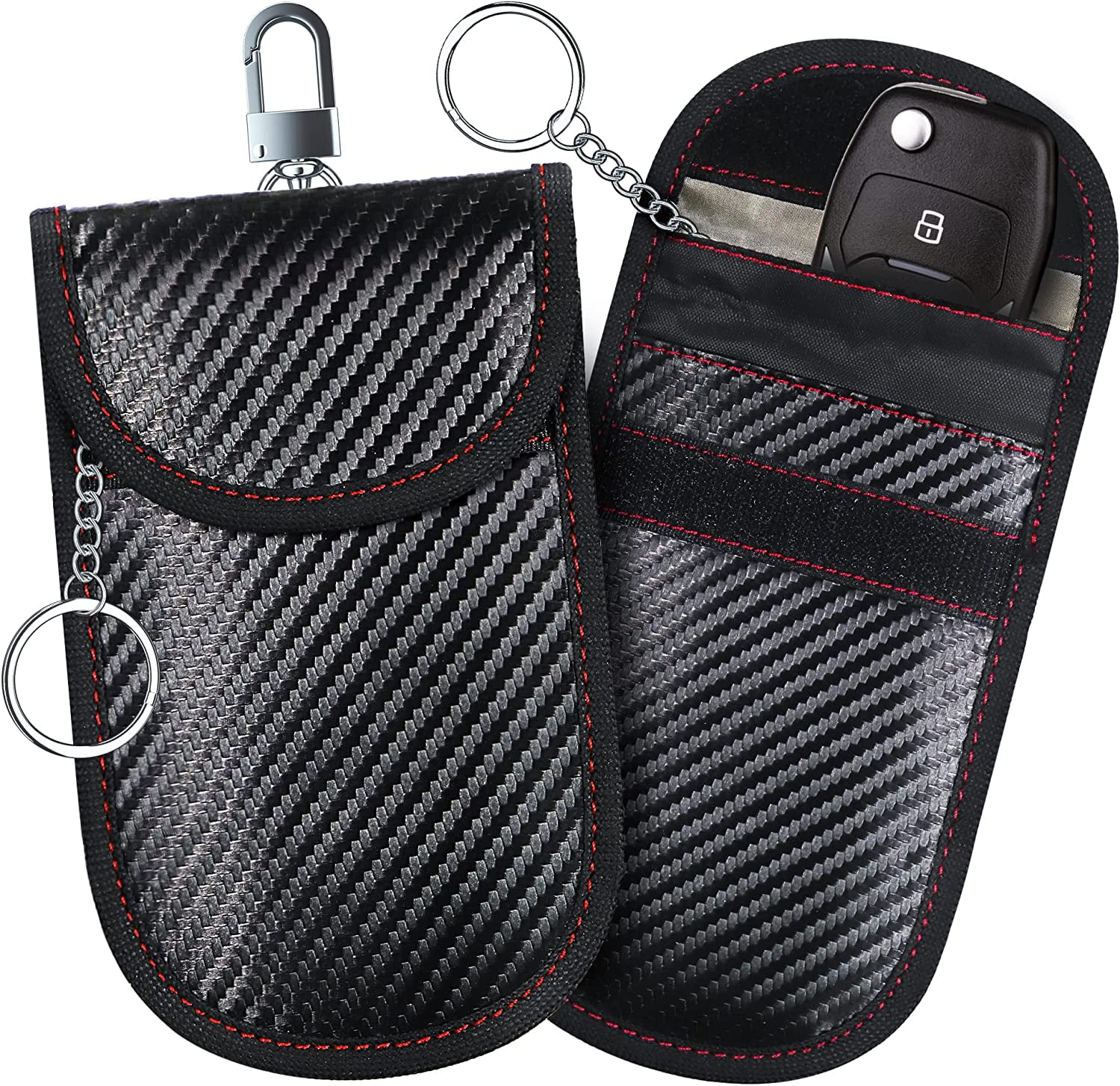 Bag for Key Fob - 2 Pack Cage Protector - Car Signal Blocking - Anti ...