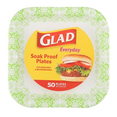 "Glad Strong and Reliable Paper Plates, 8.5"", Pink Hydrangea Design ...