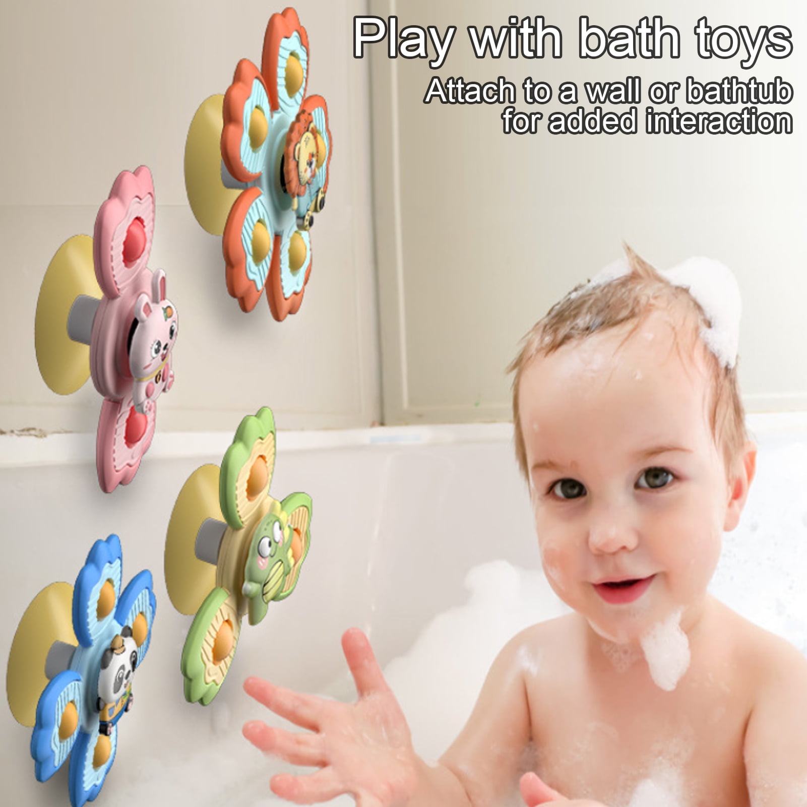 Click here for Unbranded 4pcs/Set Baby Spinner Toy With Suction C... prices