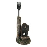 Rustic Western Plains Bison Buffalo Table Lamp on Sloped Rocks by Tree ...