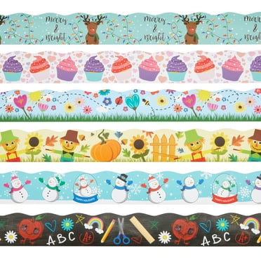 Scalloped Bulletin Board Borders,Classroom Borders - Walmart.com