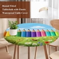 Cartoon Cute Round Tablecloth 55-60 Inch Round Fitted Table Cloth with ...