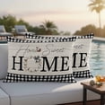 2 Pack Outdoor Waterproof Throw Pillow Covers,Home Black White Gingham ...