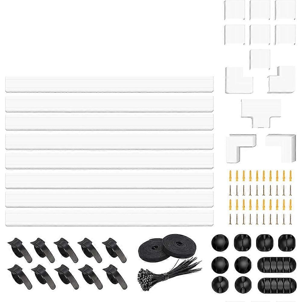 Kit de gestión de cables de 125,6 pulgadas, ocultador de cables en la ...