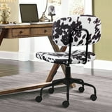 Leejay Retro Milk Cow Print Swivel Office Desk Chairs,Armless ...