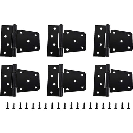 VOCOMO Heavy Duty Gate Hinges Square Black Door Hinges Barn Door Hinges ...