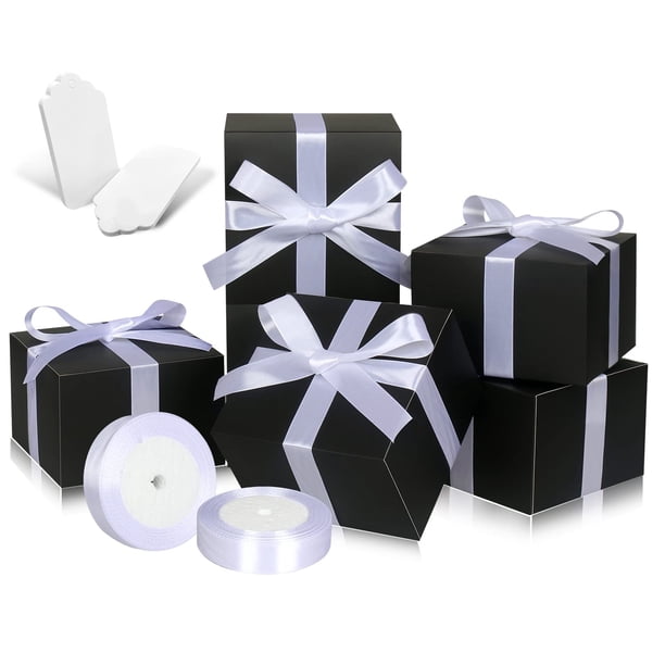 DOYIDE Black gift Boxes 6x6x4, 30 Pack Paper gift Boxes with Lids for ...