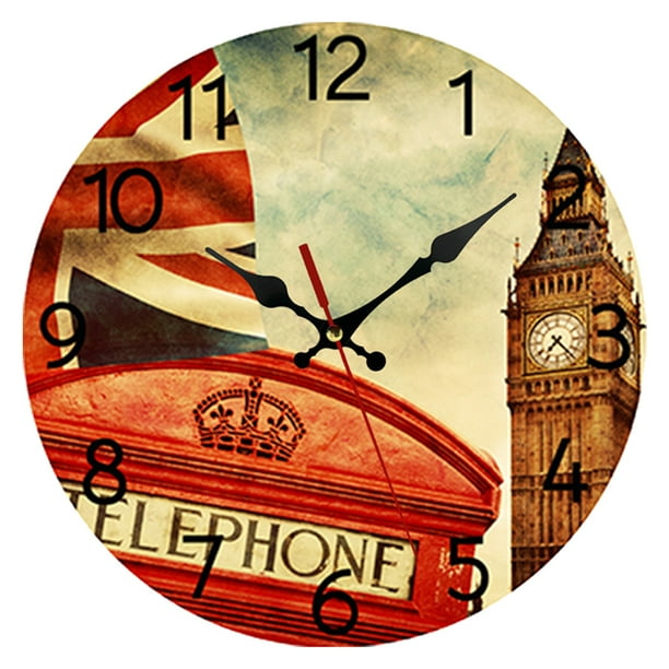 12-inch clock, living room wall clock, antique wall clock, simple ...