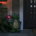 Alpine Corporation 12" x 9" x 18" Polyresin Lighted Welcome Frog Garden ...