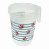 Mainstays Plastic 1 Gallon Pitcher with Blue Color Lid, Crab Printing ...