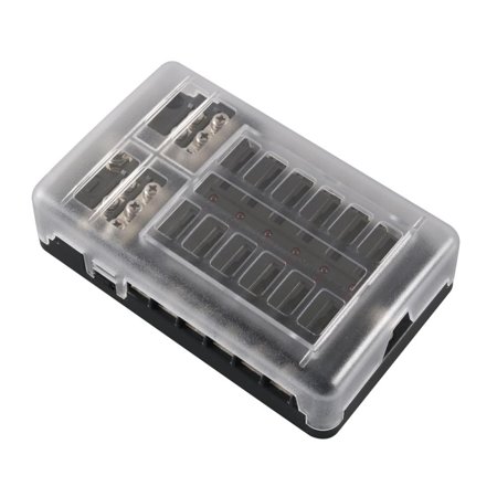 12 Way Fuse Box with 12 Circuits Fuse Negative Terminals 12 Circuits ...