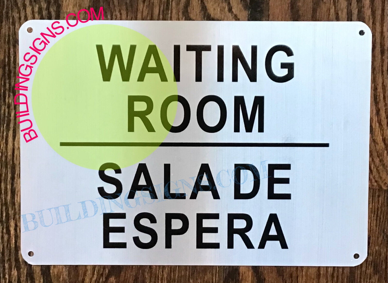 WAITING ROOM SIGN (7X10 BRUSH SILVER,ALUMINUM) -ref15822 - Walmart.com