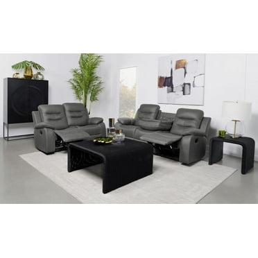 Coaster Greer 3-piece Faux Leather Upholstered Motion Living Room Set ...