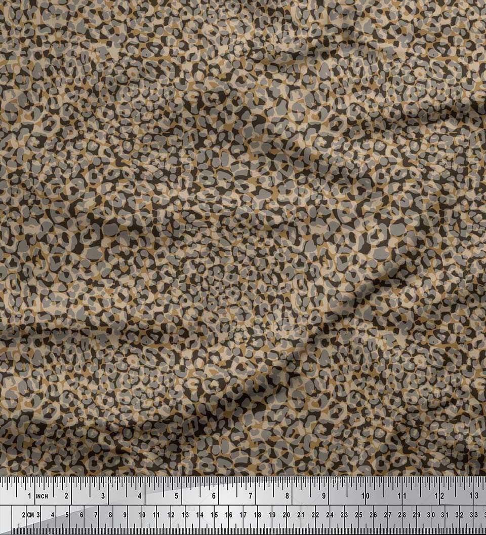 Soimoi Cotton Poplin Fabric Leopard Animal Skin Printed Fabric 1 Yard ...