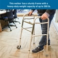 BodyMed Two Button Folding Walker with Wheels, Lightweight Mobility Aid ...