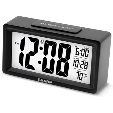 Better Homes & Garden Indoor Tabletop LED Mirrored Digital Alarm Clock ...
