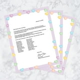 Valentine Candy Hearts Letterhead / 50 Sheets / 8.5" x 11" Valentines ...