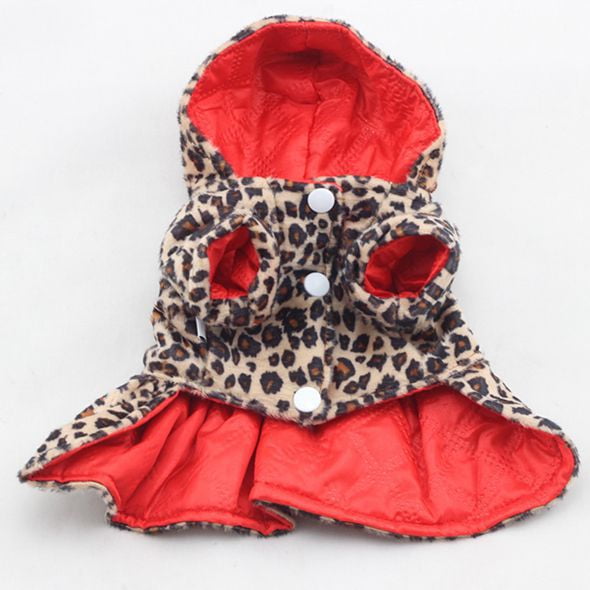 Pretty Comy Cute Pet Dogs Leopard Dress Tops Puppy Cotton Hoodie ...
