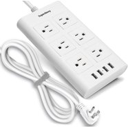 Inland - 12 Outlet 4ft Power Strip w/ 3ft Power Cord 125V/15A w ...