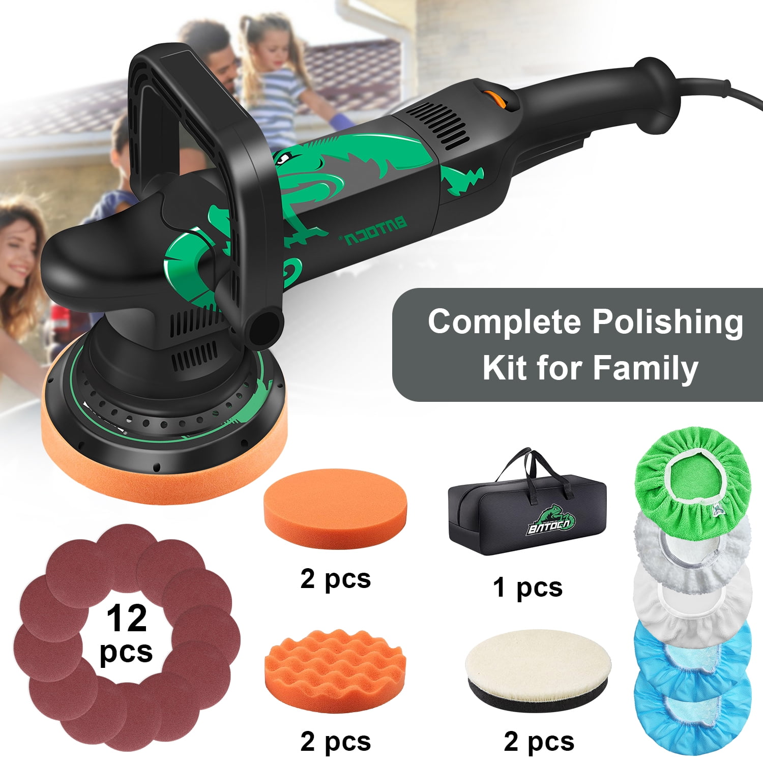 Buy BATOCA Car Buffer Polisher, 6 Inch 700W Random Orbital Dual Action ...