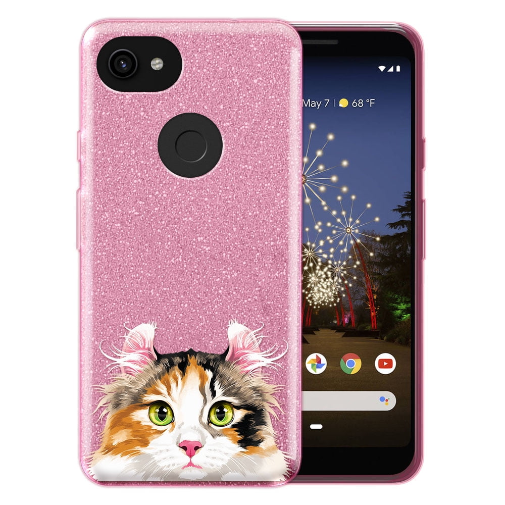 FINCIBO Pink Gradient Glitter Case, Sparkle Bling TPU Cover for Google ...