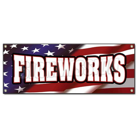 FIREWORKS BANNER SIGN stand firework store signs July 4th firecracker ...