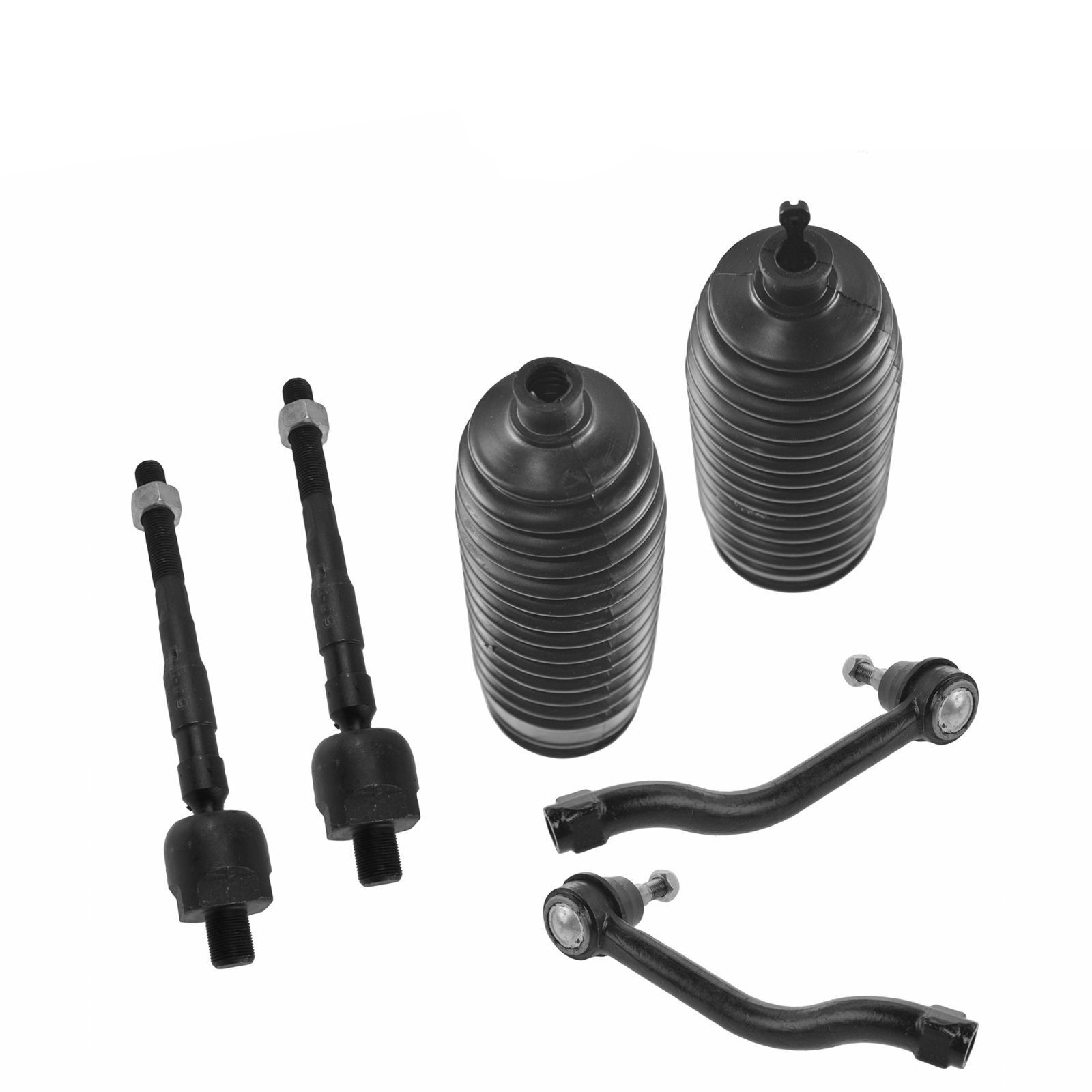 Tie Rod Kit Set of 6 Inner Outer & Bellows Boots Left/Right Sides For ...