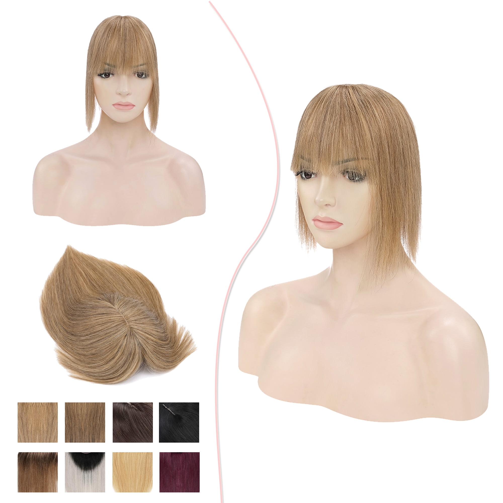 MY-LADY 100% Remy Human Hair Women Topper Hair Toppers Silk Base Hair ...