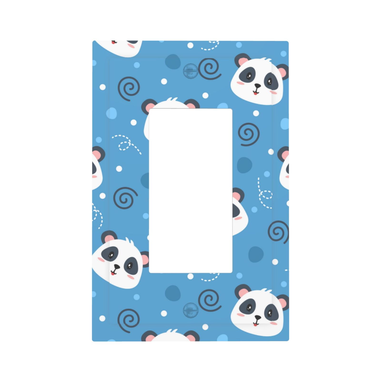DouZhe 1-Gang Decorator/Rocker Wallplate, Cute Cartoon Pandas Blue ...