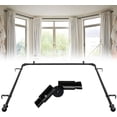 Corner Curtain Rod, 1 Inch Heavy Duty Metal L Shaped Corner window ...