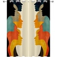 Abstract Blackout Curtains, Retro Pop Art Silhouette Window Curtains ...