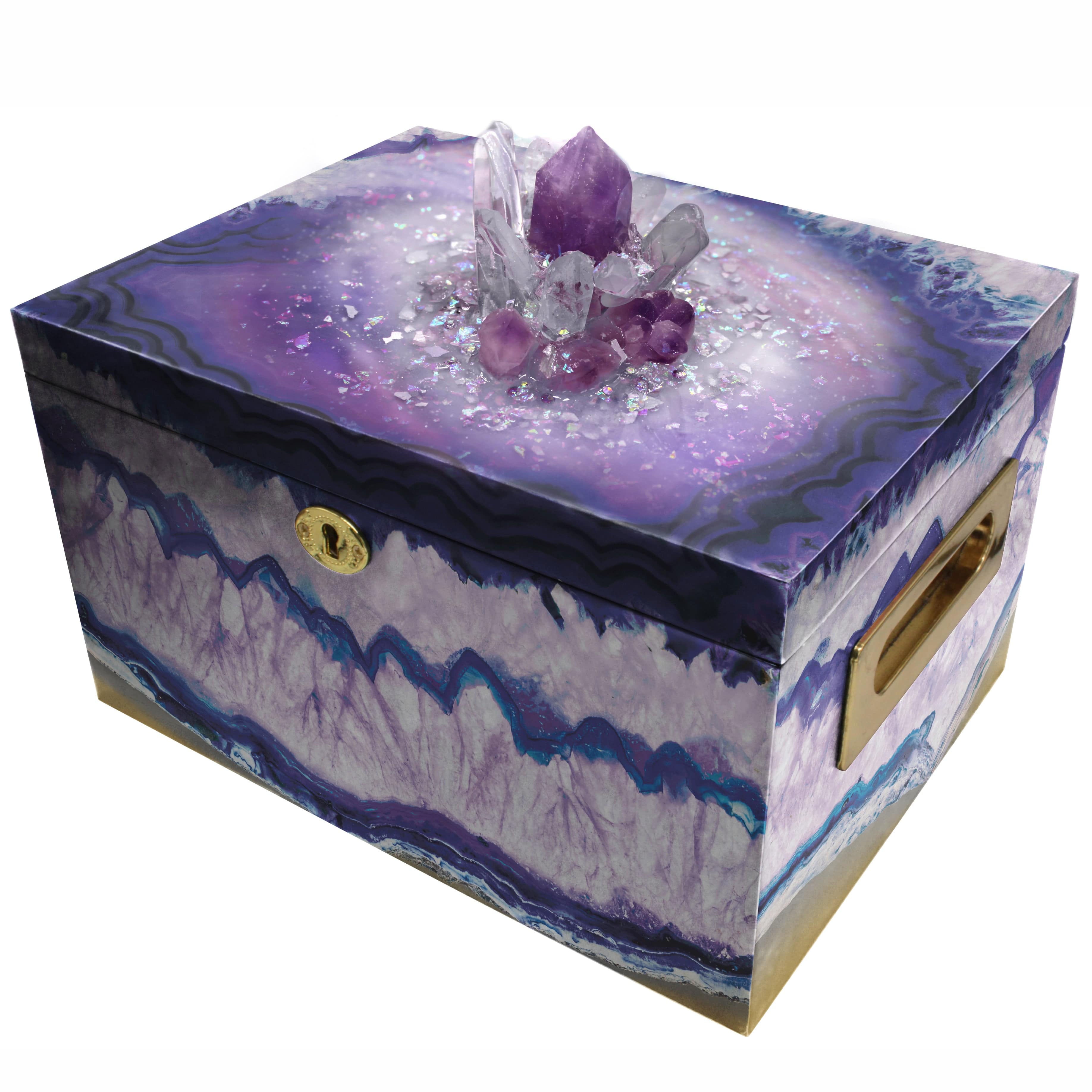 LIMITED EDITION Purple Agate with Genuine Amethyst and Rose Quartz Cremation Urns for Human ...