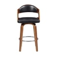 Mid-Century Design Counter Height Chair with Curved Wood Back and ...