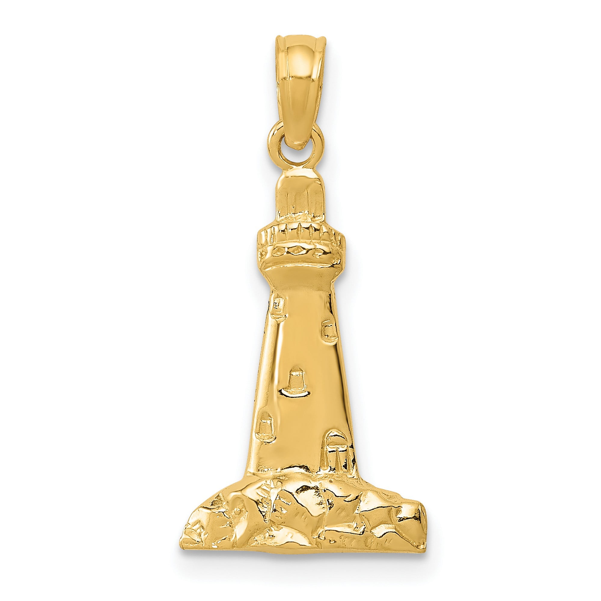 10k Yellow Gold Lighthouse Pendant 20 mm x 11 mm - Walmart.com
