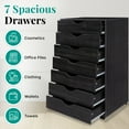 Naomi Home Debbie 7-Drawer Mobile Office File Cabinet, Rolling ...
