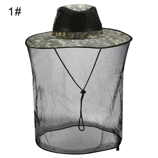 UDIYO Outdoor Fishing Hunting Hat Mosquito Insect Bee Bug Net Mesh Head ...