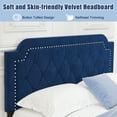 Gymax Queen Size Velvet Platform Bed w/ Button Tufted & Nailhead Trim ...