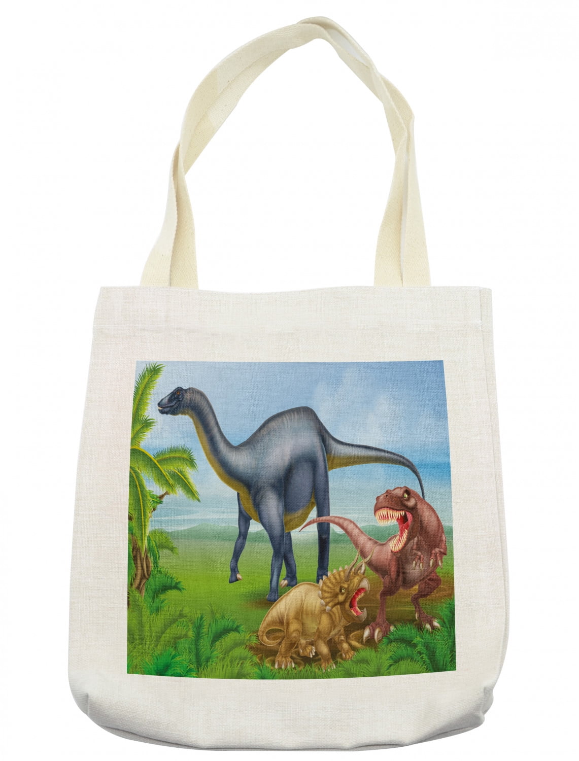 Dinosaur Tote Bag, Different Types of Dinosaurs Natural Jungle ...