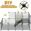 LINJH Large Cat Cage Indoor DIY Playpen 42x42x72'' 4 Tier Wire Kennels ...