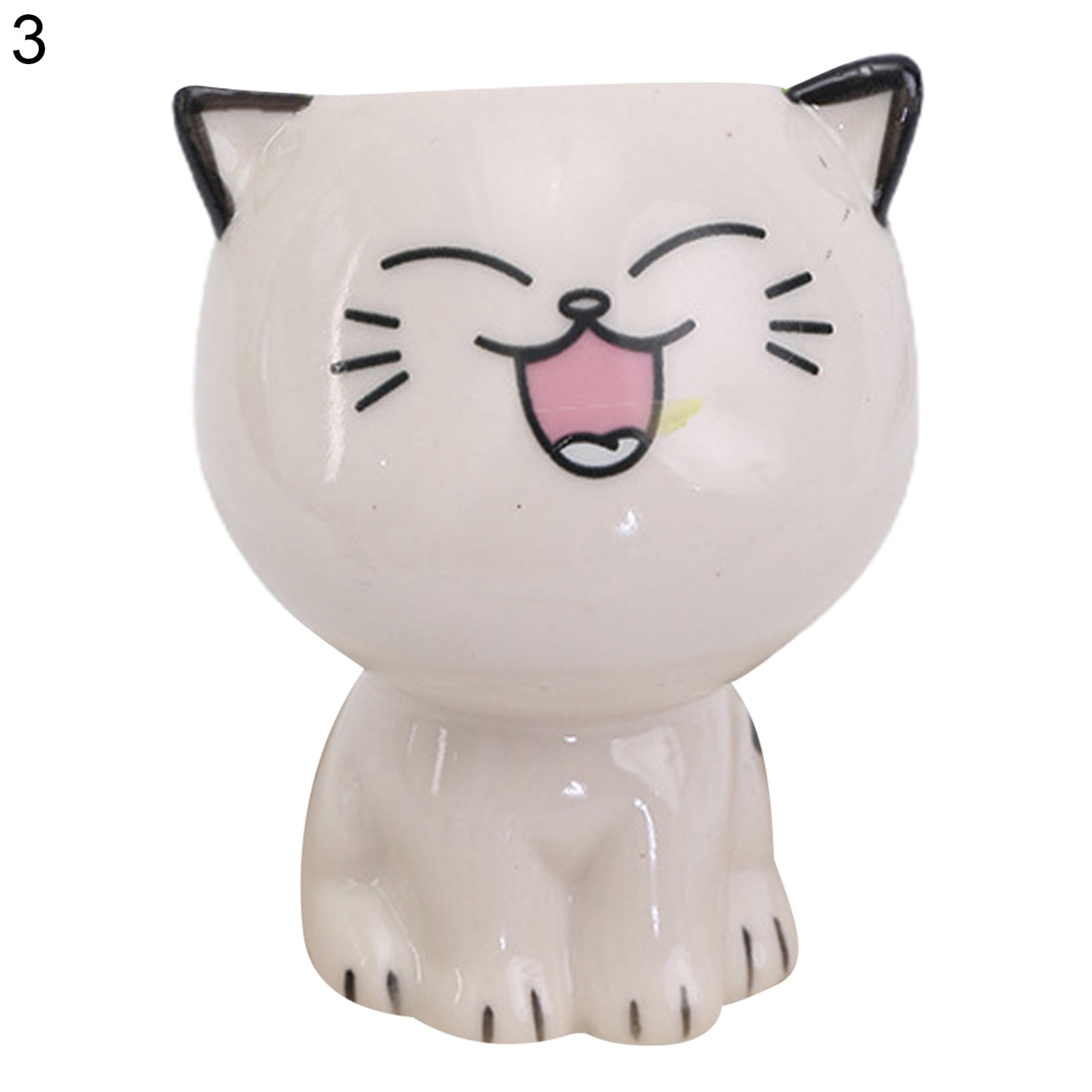 Yoone Plants Pot Decorative Anti-cracking Compact Mini Cat Shaped ...