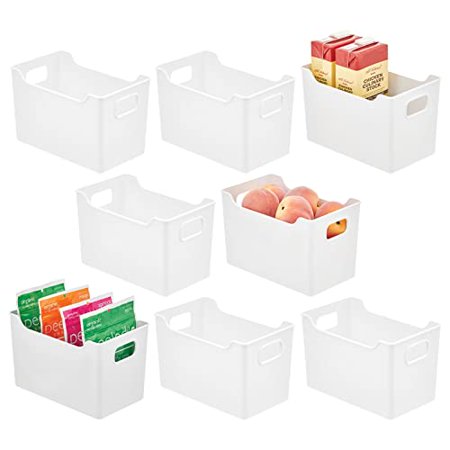 mDesign Deep Plastic Kitchen Storage container Bins with Handles for ...