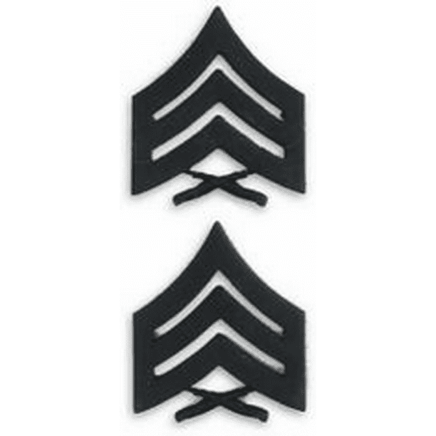 USMC Black Metal (Solid Brass) SGT Sergeant Chevron Rank Insignia ...