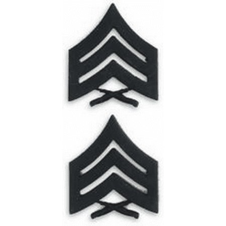 USMC Black Metal (Solid Brass) SGT Sergeant Chevron Rank Insignia ...